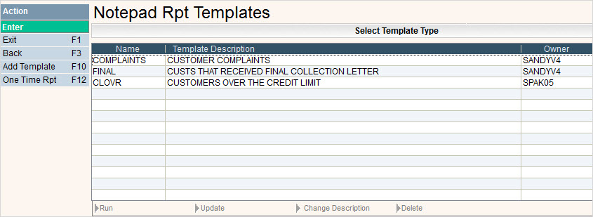 Variable Notepad Report