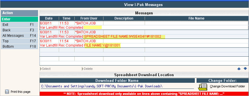 Variable Disposal Site Report