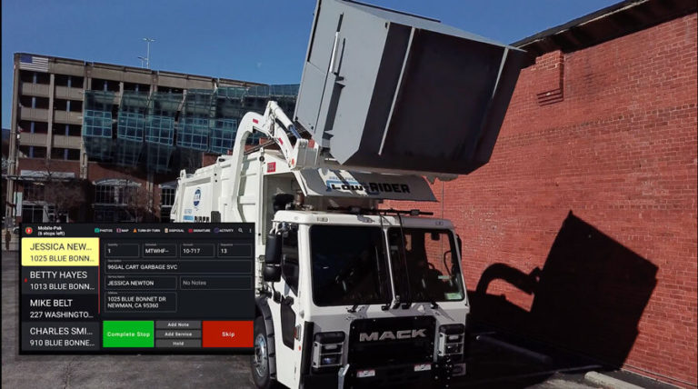 Garbage Truck In Cab Computing, GPS Tracking, Mapping & Directions