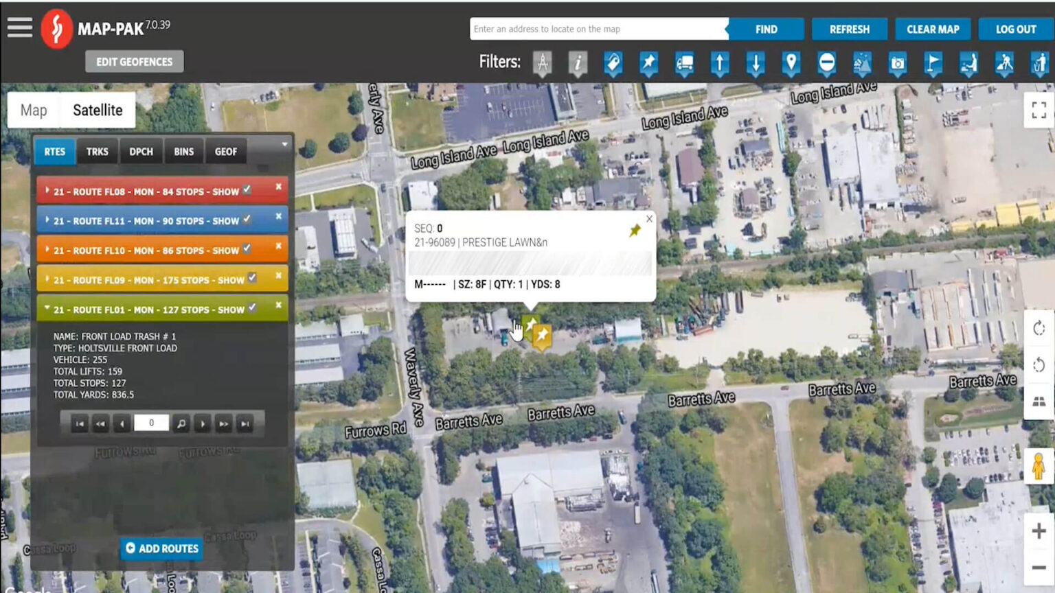 Map-Pak Garbage Truck Routing Software - Trash Truck Mapping Software